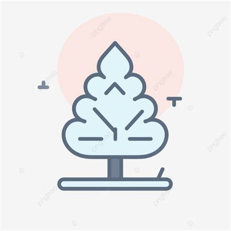 White Oak Tree In A Tree Shape Icon Line Design Vector A Lineal Icon Depicting Snow Covered
