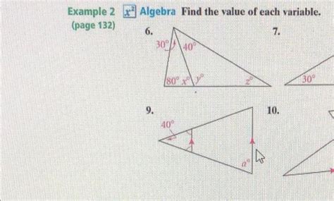 Solved Example 2 Algebra Find The Value Of Each Variable