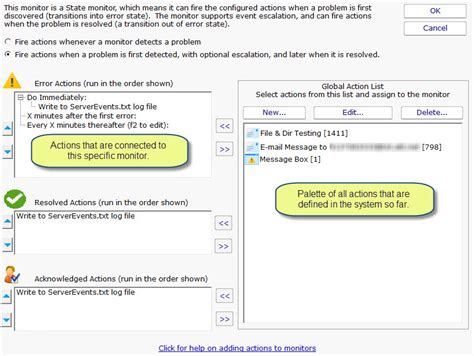 pa server monitor documentation adding actions
