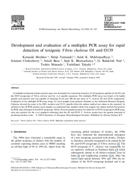 Pdf Development And Evaluation Of A Multiplex Pcr Assay For Rapid