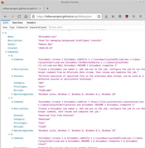 Lolbas Now Provides Json Csv Feeds Rblueteamsec