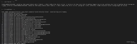 报错 内存溢出 Fatal Error Markcompactcollector Young Object Promotion