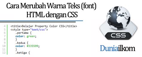 Tutorial Belajar Css Cara Merubah Warna Teks Font Html Dengan Css