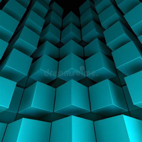 3d Abstract Blue Cubes Background Generative Ai Stock Illustration Illustration Of Mosaic