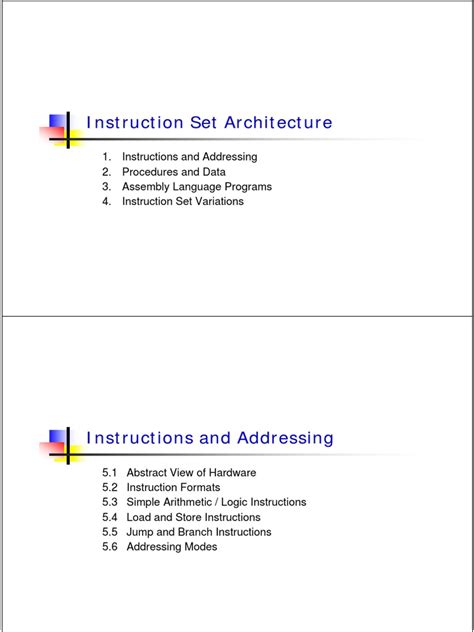 03 Instruction Set Architecture Pdf Instruction Set Subroutine
