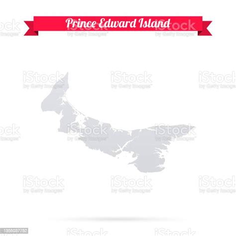 빨간색 배너와 흰색 배경에 프린스 에드워드 아일랜드지도 지도에 대한 스톡 벡터 아트 및 기타 이미지 지도 프린스 에드워드