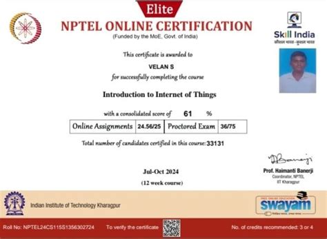 Velan S On Linkedin Nptel Iot