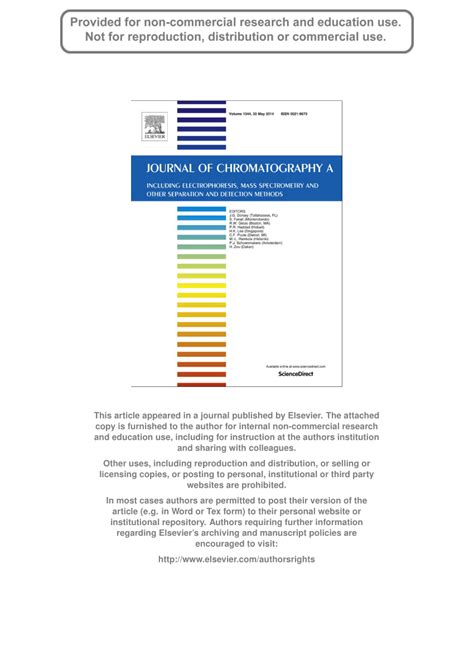 Pdf Development Of A Multianalyte Method Based On Micro Matrix Solid
