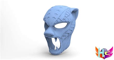 Tchalla Warrior Falls Mask Black Panther 3d Model Cgtrader