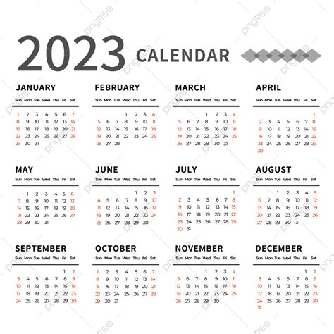 Digital Printable Calendar