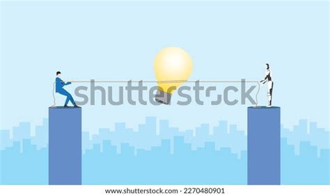 Human Vs Ai Technology Concept People Stock Vector Royalty Free 2270480901 Shutterstock