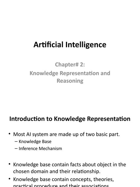 Artificial Intelligence Chapter 2 Knowledge Representation And Reasoning Descargar Gratis