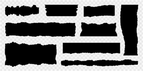 Premium Vector Set Collection Of Black Ripped Textured Torn Paper