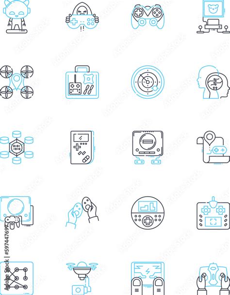 Cybersecurity Linear Icons Set Malware Encryption Firewall Phishing