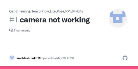 Camera Not Working Issue Qengineering TensorFlow Lite Pose RPi Bits GitHub