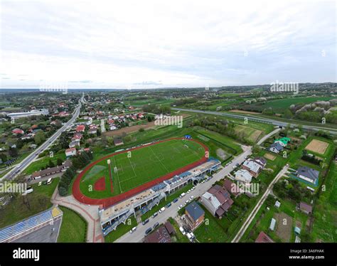 Ropczyce Poland April 6 2024 Aerial View Of A Local Football
