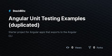 Angular Unit Testing Examples Duplicated Stackblitz