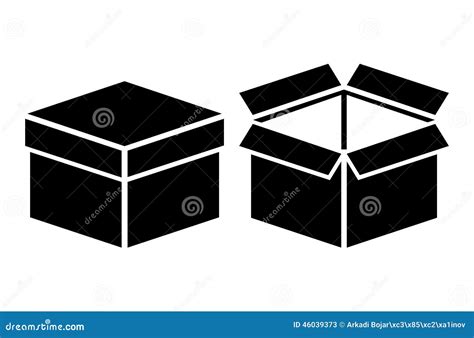 Open Closed Box Icon Stock Vector Illustration Of Chest 46039373