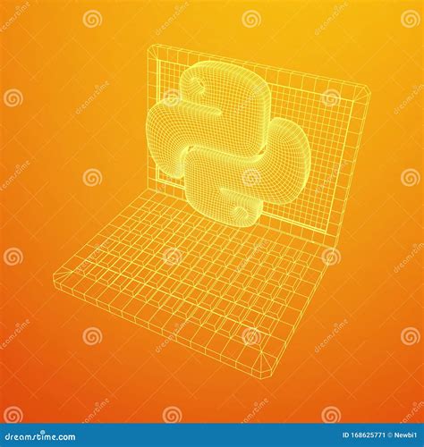 Python Code Language Sign Stock Vector Illustration Of Line