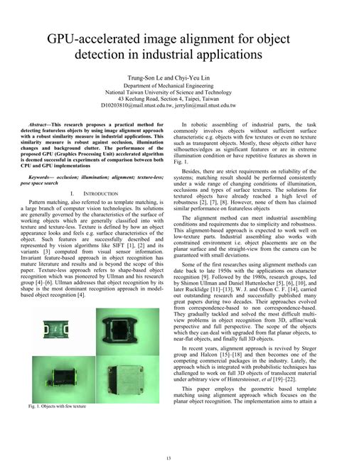 Pdf Gpu Accelerated Image Alignment For Object Detection In