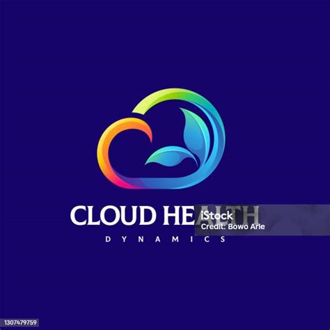 Desain Logo Gradien Warna Awan Ilustrasi Stok Unduh Gambar Sekarang