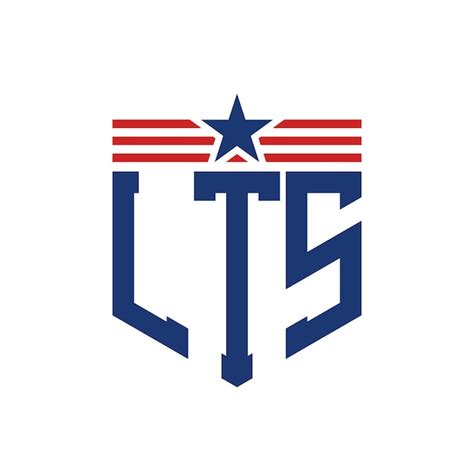 Patriotisches LTS Logo mit Stern und amerikanischer Flaggebänder