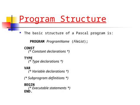 Ppt 2 Program Structure Pascal Dokumentips