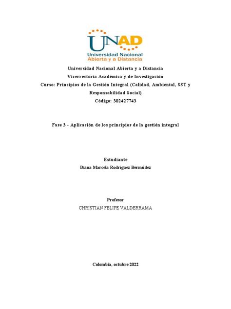 Fase 3 Aplicación De Los Principios De La Gestión Integral Pdf