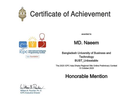 Md Naeem On Linkedin Im Happy To Share That Ive Obtained A New Certification The 2023 Icpc