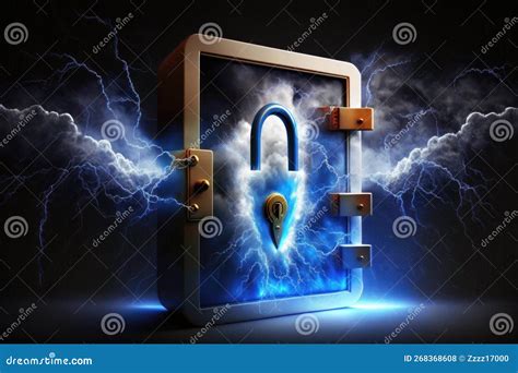 Digital Lock Security Illustration Generative Ai Stock Illustration Illustration Of Guard