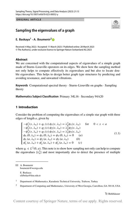 Sampling The Eigenvalues Of A Graph Request Pdf