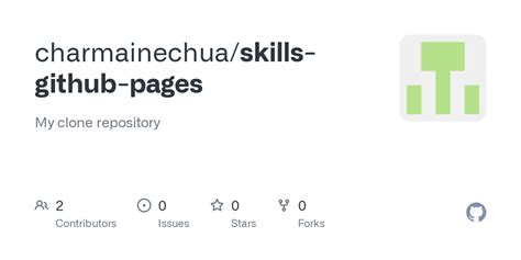 GitHub Charmainechua Skills Github Pages My Clone Repository