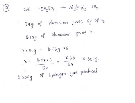 Solved Predict The Mass Of Hydrogen Gas Produced When 2 73 G Of