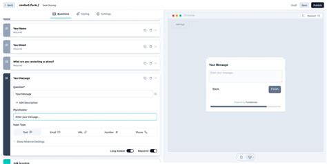 Contact Form Documentation Formbricks