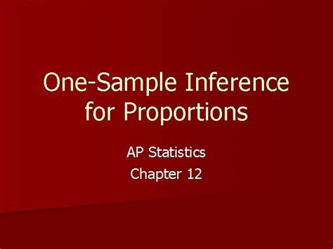 Onesample Inference For Proportions Ap Statistics Chapter 12