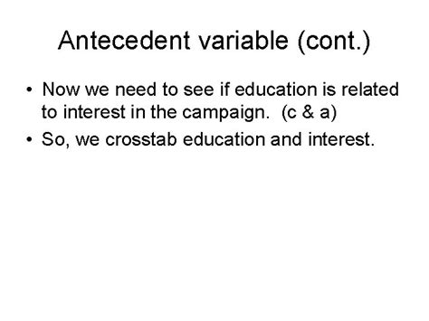 Controlling For A Third Variable Examples With One