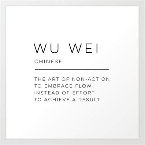 Wu Wei Definition Art Print By Wise Magpie Prints