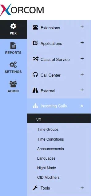 CompletePBX Add IVR Voxtelesys