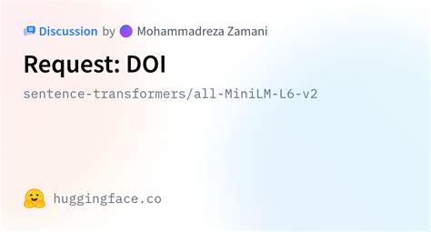 Sentence Transformersall Minilm L6 V2 · Request Doi
