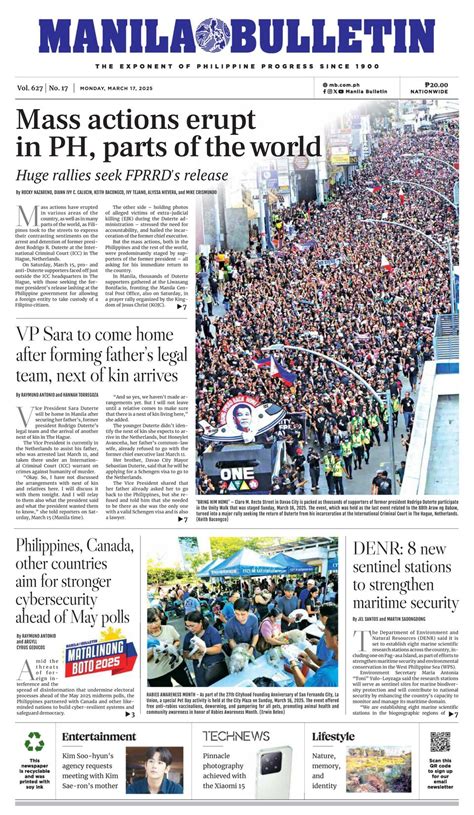 Get Digital Access To Manila Bulletin March 17 2025 Issue