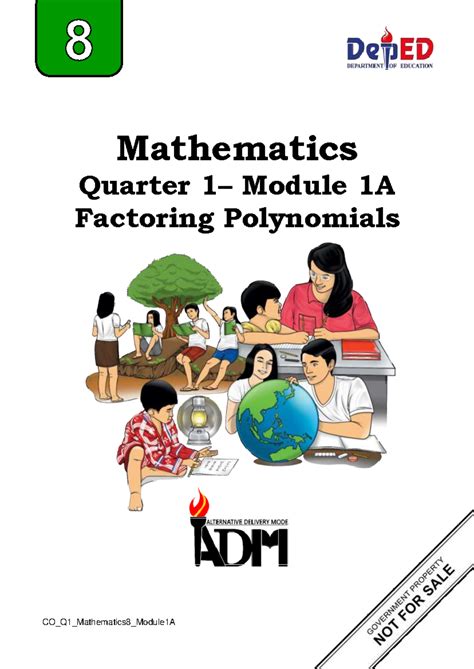 Polynomials Grade 8 Jswshdjo Mathematics Quarter 1 Module 1a