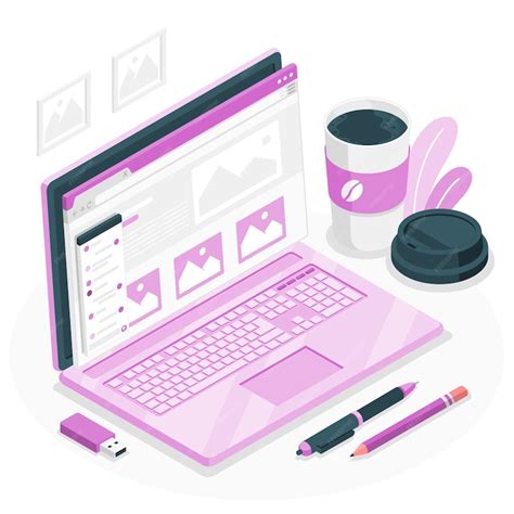 노트북 개념 일러스트레이션 무료 벡터