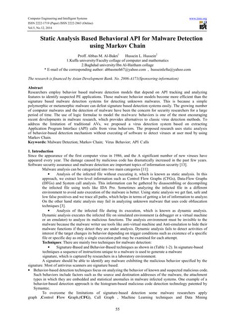 Pdf Static Analysis Based Behavioral Api For Malware Detection Using