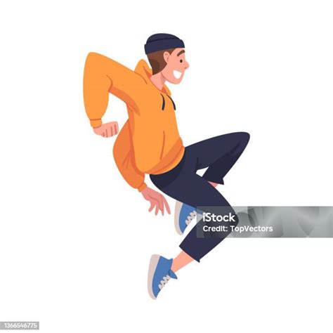 점프 남자 캐릭터 느낌 자유와 모션 비행 에 미드 에어 벡터 일러스트 명랑한에 대한 스톡 벡터 아트 및 기타 이미지 명랑한 모션 몸짓 Istock