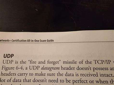 UDP according to CompTIA (Mike Meyers) : r/ProgrammerHumor