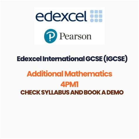 Edexcel Igcse Additional Mathematics 4pm1