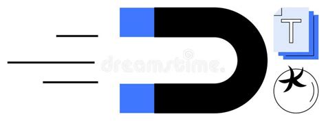 Magnet Attracting Files Documents And Icons Symbolizing Content Collection And Data Management