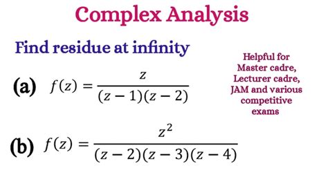 Residue At Infinity Residue Complex Analysis Youtube