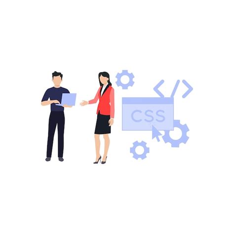 Premium Vector Boy And Girl Working On Css Coding