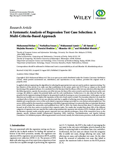 pdf multi criteria regression test case selection